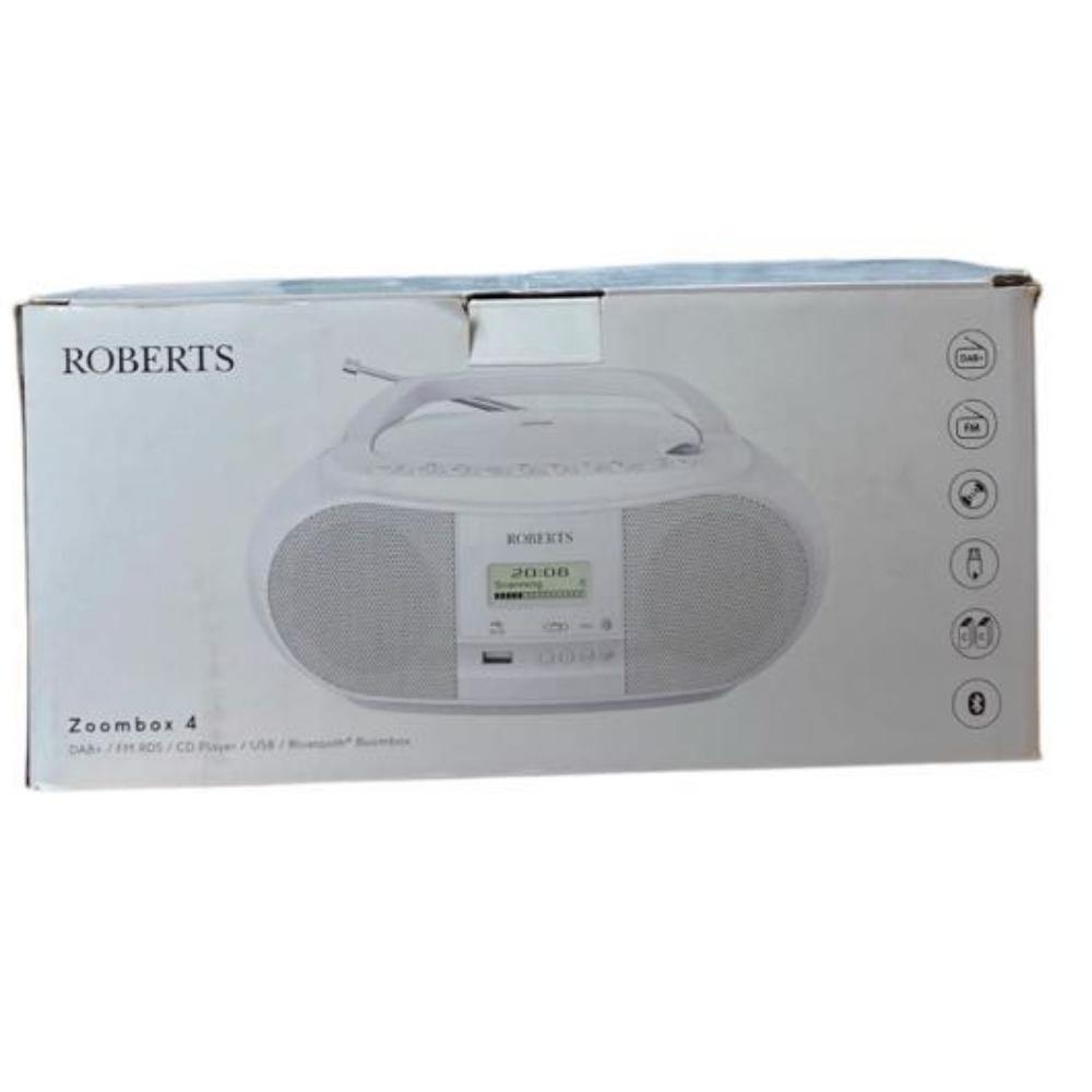 Used Roberts Radio ZoomBox 4 DAB/DAB+/FM/CD Bluetooth - Own4Less